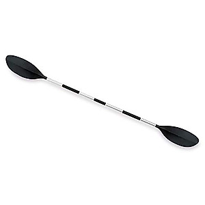 INTEX 69629E 86" Kayak Paddle: Ribbed Spoon Shaped Blades – Durable Lightweight Shaft – Comfortable Grips – 3-Position Feather Adjustability – TUV RL Approved