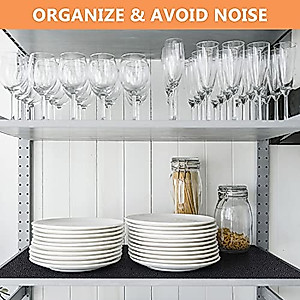 WochiTV Shelf Liner for Cabinets, Drawer 17.5 x 236 inches, Non Adhesive Non Slip Foam Rubber Mat for Kitchen, Pantry, Bathroom, Cupboard, Garage, Closet, Shelves, Drawer, Tool Box, Black