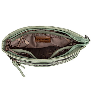 Montana West Multi Zip CCW Pocket Large Crossbody Bag With Adjustable Guitar Strap, Casual Soft Vegan Leather Shoulder Bag for Women MWC-185GN