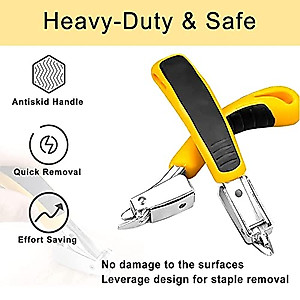 3 Pieces Heavy Duty Staple Remover Tools for Upholstery and Construction, Professional Tack Puller Set, Nail Puller for Quickly and Easily Extract all Kinds of Nails