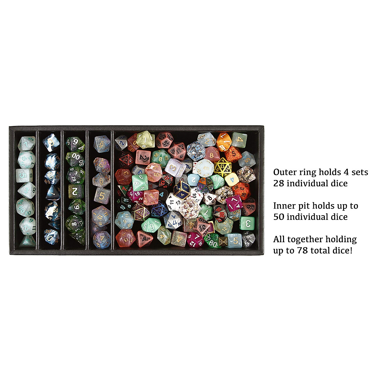 Forged Dice Co. Dice Battle Pit Dice Tray - 2 Dice Trays in 1 with Staging Area - Rolling Tray and Storage Compatible with Any Dice Game, D&D and RPG Gaming - Blue