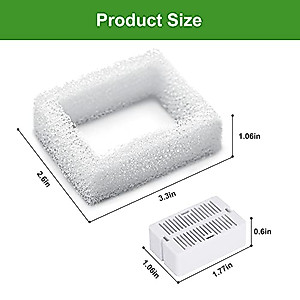 VinDox Pet Fountain Replacement Filters, 8 Cat Fountain Carbon Filters and 2 Foam Pre-Filters for Cupcake Ceramic Pet Fountain Pet Drinking Fountain Porcelain (8 Packs)