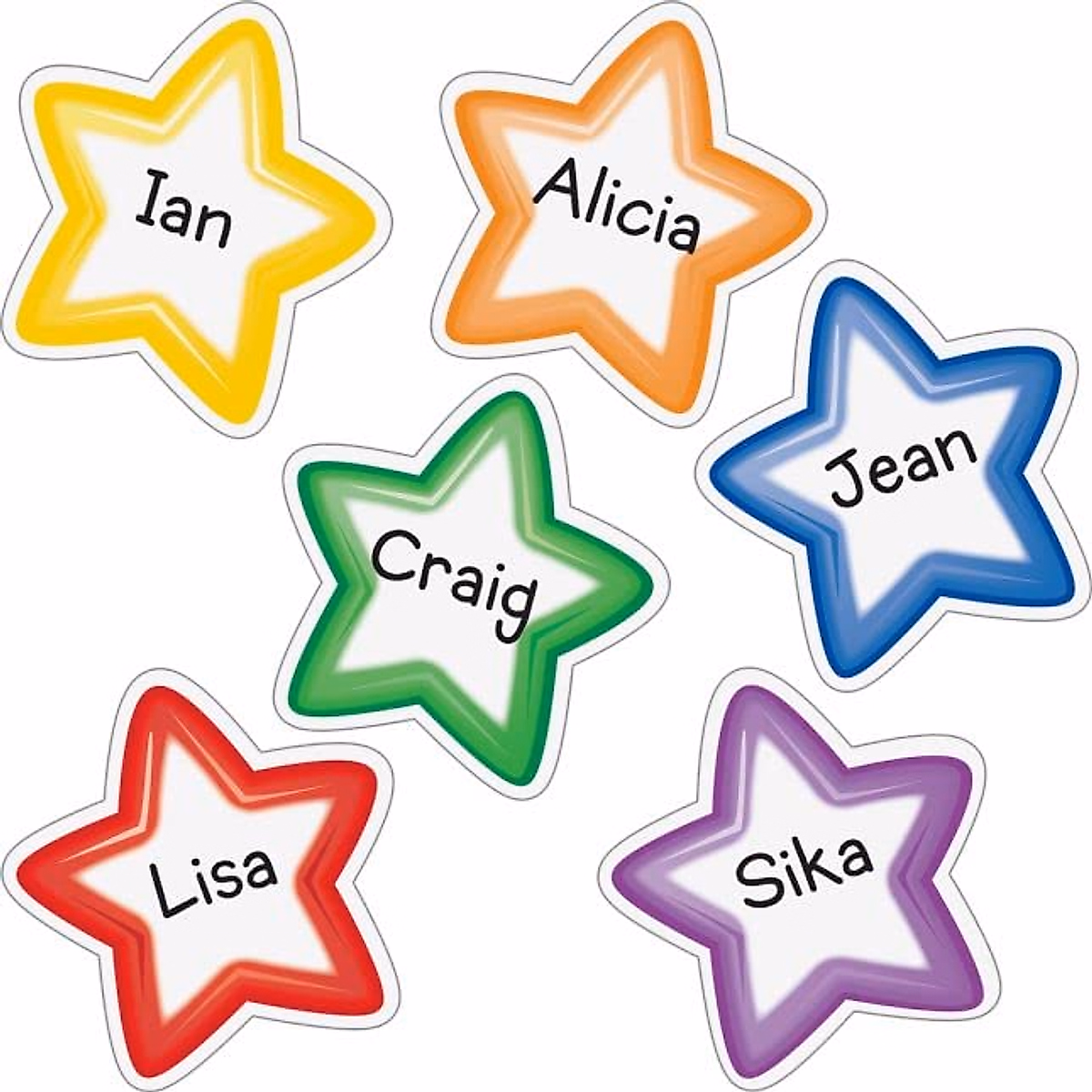 Group-Color Student Name Star Magnets - 6 Colors