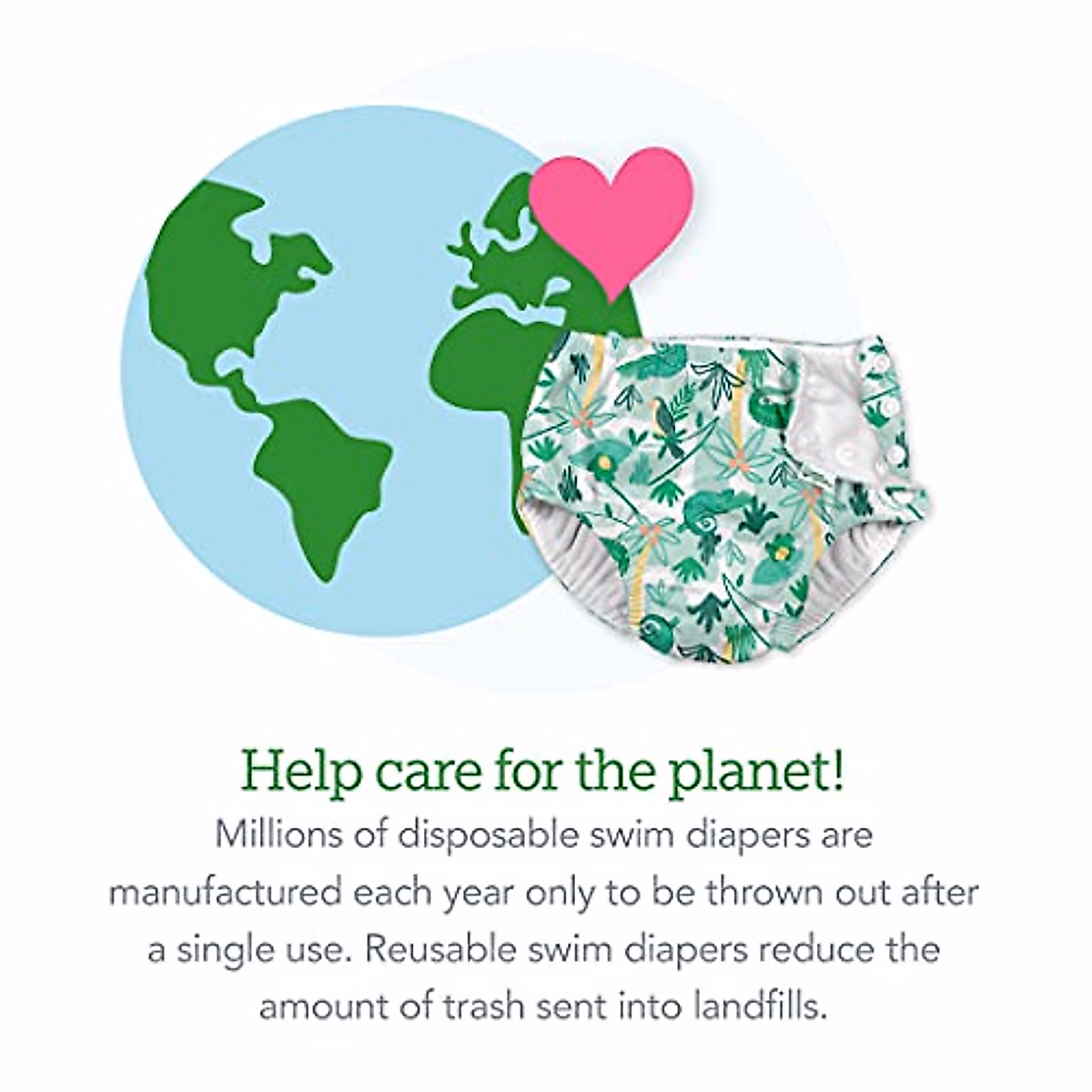 i Play Boys Reusable Absorbent Baby Swim Diapers Light Aqua Fish 18 Months