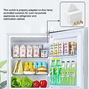 Heyiarbeit Refrigerator Door Light Switch 3Pin Universal Replacement LTK-17 Momentary Fridge Switch NC AC 250V 0.5A for Most Refrigerators Freezer White 2Pcs