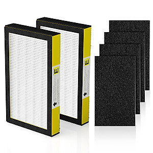FLT4100 Replacement Filter E for AC4100, AC4100CA, AC4150BL, AC4150PCA, AC4150P Technologies Models, 2 x Hepa Filter + 4 x Activated Carbon Pre-Filter