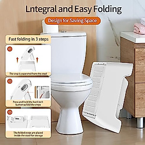 Toddler Step Stool, Adjustable 2 Step Stop Kids, Removable Sitting Stool for Kitchen Counter Bathroom Sink Toilet Potty Training with Handles and Non-Slip Pads(Grey)