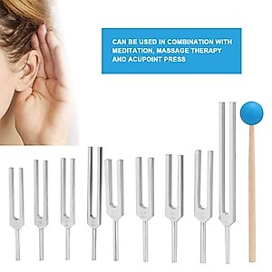 Tuning Fork Set, 9Pcs 174/285/396/417/528/639/741/852/963Hz Chakra Healing Musical Tuning Fork Hammer Set 9Pcs For Tuning Tuning-Devices Instrument Tuner Device