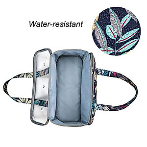 Yarn Storage Tote with Mini Yarn Drum, Knitting Bag Organizer Crochet Tote Bag for Yarn Storage,Dust-Proof Transparent Top,3 Large Grommets for Tangle Free,Sewing and Knitting Supplies