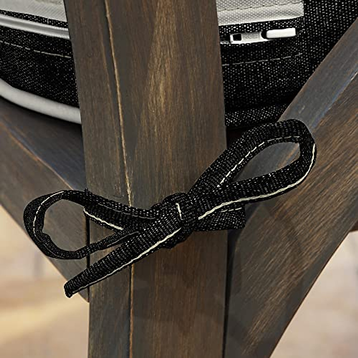 Arden Selections ProFoam Performance Outdoor Seat Cushion 19 x 20, Onyx Black Cabana Stripe