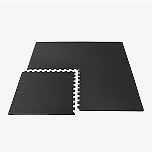 We Sell Mats 1/2 Inch Thickness Multipurpose EVA Foam Floor Tiles, Interlocking Floor Mat for Indoor Gym and Home Use, 24 in x 24 in, Black, 16 Square Feet (4 Tiles)