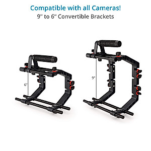 FILMCITY DSLR Camera Shoulder Support Rig Kit with Cage & Matte Box | DV HDV DSLR Video Camcorders Compatible | Free - Offset Z Bracket (FC-02)