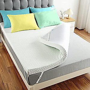 Twin Extra Long Mattress Topper, Medium Firm Memory Foam Mattress Topper Twin XL with Bamboo Cover, 4-Inch Dual Layer Bed Topper for College Dorm Bed