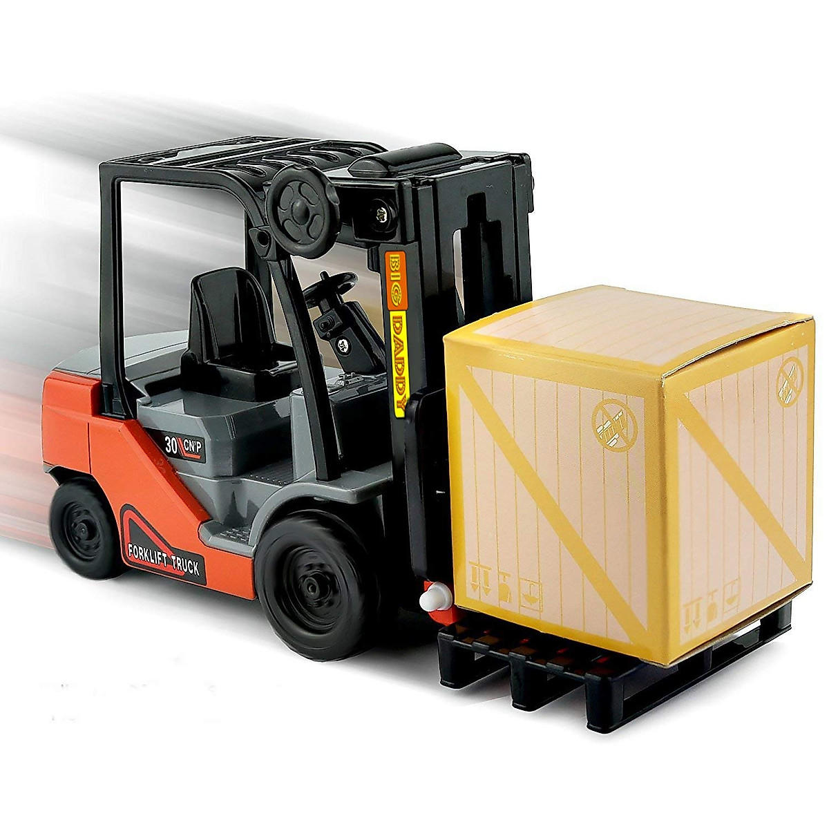 Big Daddy Trucks Combo: Friction-Powered Forklift & Pickup Truck with Extendable Loader and Cargo Boxes