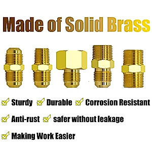 NQN Upgraded 18 Feet High Pressure Braided Propane Hose Extension with Conversion Coupling 3/8" Flare to 1/2" Female NPT, 1/4" Male NPT, 3/8" Male NPT, 3/8" Male Flare for BBQ Grill, Fire Pit, Heater