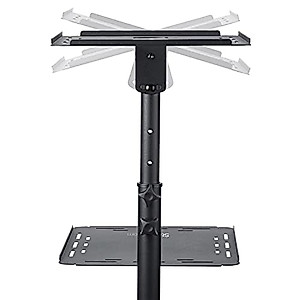 StarTech.com Mobile Projector and Laptop Stand/Cart - Heavy Duty Portable Projector Stand (2 Shelves, hold 22lb/10kg each) - Height Adjustable Rolling Presentation Cart w/Lockable Wheels (ADJPROJCART)