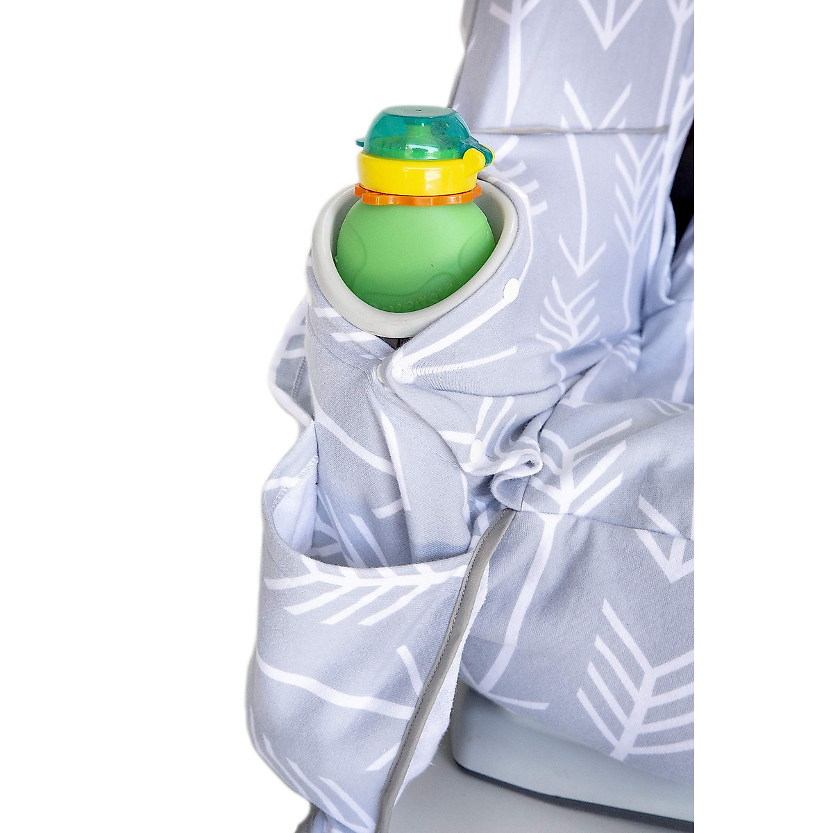 Niko Easy-Wash Children's Car Seat Cover & Liner - Cotton Jersey Gray & White Arrow Pattern - Universal FIT - Crash Tested - Waterproof SEAT Bottom - Easy to Clean - Machine Washable