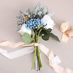 DreamBuilt Handmade Fringe Chiffon Silk-Like Ribbon 1.5" x 3Yd Sand Color Shade Ribbons Sample Swatch Chart for Wedding Invitations, Bouquets, Gift Wrapping(Nude/Cream/Sand/Ivory)