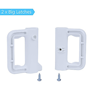 KISKIZ Retractable Baby Gates Extra Wide Baby Gate Replacement Parts Kit Retractable Dog Gate Full Set Wall Mount Accessories Extra Long Baby Gate Hardware with Brackets, Latches, Hooks, Screws, White