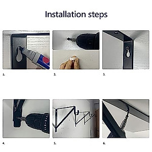 Libcflcc Tripod Shelf Storage Storage Rack Wall Storage Triangular Design Closet Rod Brackets Heavy Duty Holder Wardrobe Rod Organizer Black