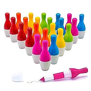 SWTOOL 30pcs Bowling Ballpoint Pen Cute Cartoon Retractable Ball Pen for Kids (Random Color)