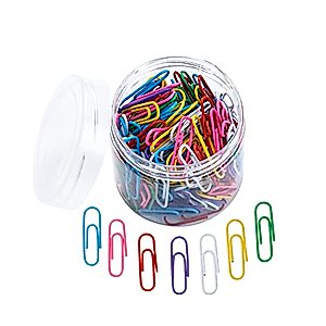 200 Paper Clips 28mm Colorful Paper Clips,Small Paper Clips Reusable Paper Clips for School, Office, Folders, Bookmarks, DIY Albums, Etc
