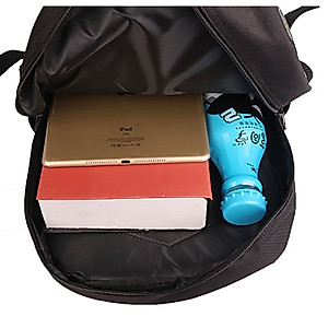 Dellukee Middle School Backpack 3D Wolf Printed Black Book Bag For Teens Boys Girls One_Size