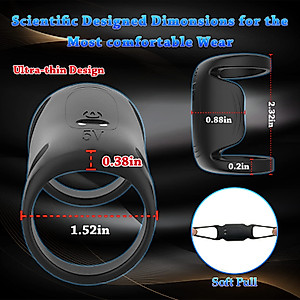 Multi-Wearable Vibrating Cock Ring Penis Tanshunly Adult Male Couples Sex Toys for Men Couple Pleasure, Mini Silicone Rings G spot Stimulator with 9 Vibrations