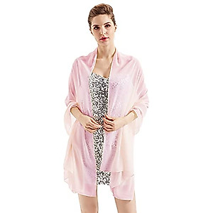 Alivila.Y Fashion Womens Chiffon Scarf Wrap Bridal Wedding Scarves Shawl for Bridesmaid-Lite Pink Chiffon