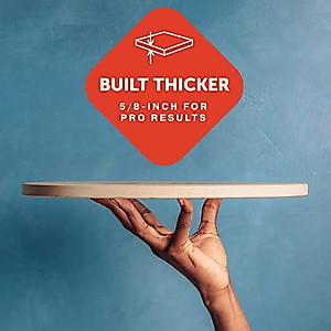 Cast Elegance Durable Thermal Shock Resistant Thermarite Pizza and Baking Stone for Oven and Grill, Includes Recipe E-Book & Cleaning Scraper, Large, 16 inch Round, 5/8th inch Thick