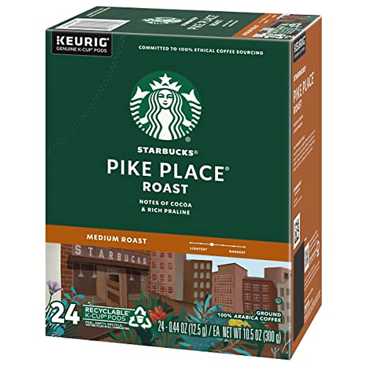 Starbucks Pike Place Roast, K-Cup Portion Pack for Keurig K-Cup Brewers, 24 K-Cups (Pack of 2)