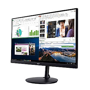 Acer CB242Y bir 23.8" Full HD (1920 x 1080) IPS Zero Frame Home Office Monitor with AMD Radeon Free Sync - 1ms VRB, 75Hz Refresh, Height Adjustable Stand with Tilt & Pivot (HDMI & VGA ports),Black