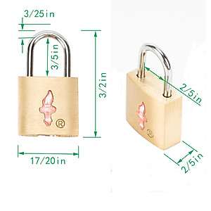 DUALCROWN 2 Pack Luggage Lock TSA Approved+Key Padlock, Travel Lock TSA Approved +Suitcase Lock TSA Approved for Luggage, Suitcase, Carry On, Backpack, Laptop Bag,4 Pack Gold