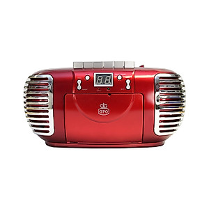 GPO PCD299 Portable Retro Boombox CD, Radio and Cassette Player Mains/Battery Powered - Red