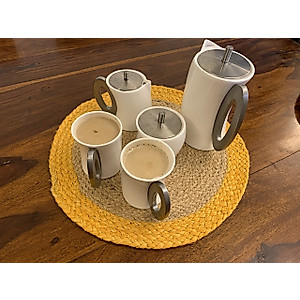 Nature4u 100% Jute Hand Braided Placemat Set of 4 Rustic Vintage Farmhouse Table top & Dining Table Round Placemat for Parties (14” Diameter, Natural Beige) Set of 4