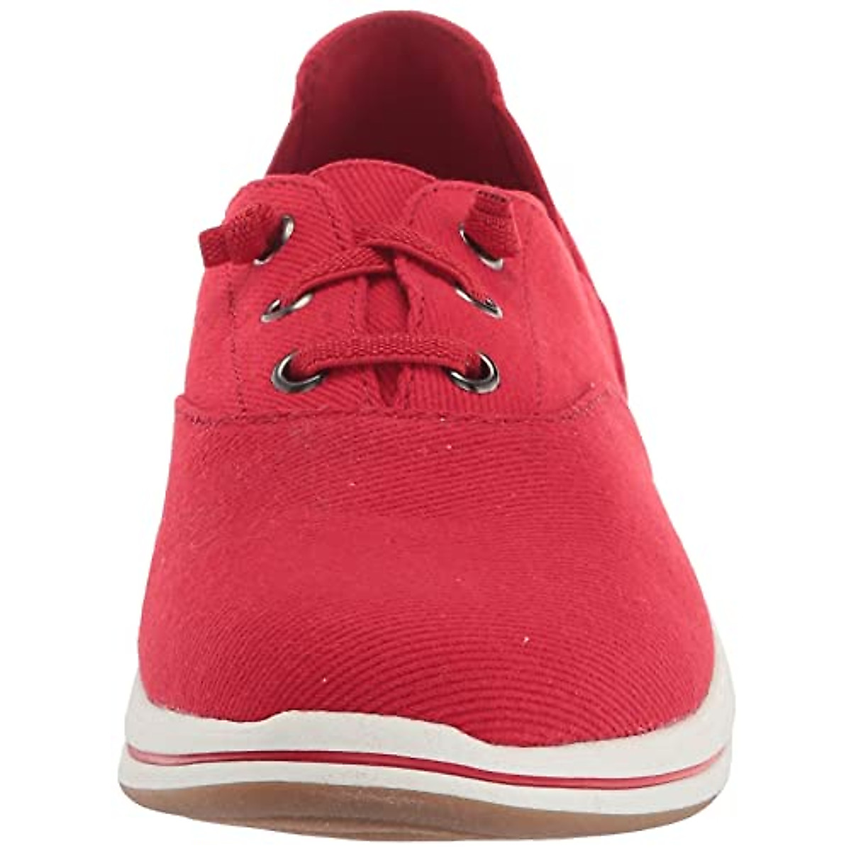 Clarks womens Breeze Ave Sneaker, Red Canvas, 10 Wide US
