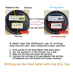Hcode 1 x 3'' Self-Adhesive Removable Freezer Food Storage Labels - Easy Clean Leaves No Residue - Meal Prep Labels Plastic Paper Sticker Perfect for Reusable Containers 300 Stickers(1x3" Fill in)
