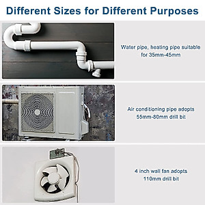 Drill Bit Set, 10pcs TCT Core Drill Bit Set SDS Plus Extension Shank Tungsten Masonry Diamond Hole Cutters for Concrete Stone Granite Marble Tiles Ceramic