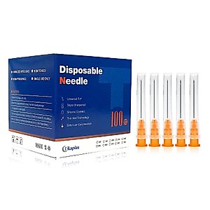 TIKAPLAS 25 Gauge 1 inch Luer Lock Dispensing Accessorie, Individual Packaged, Pack of 100