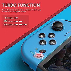 Poupouduck Suitable Big Hand Switch Controllers for Switch/OLED, Handheld Switch Pro Controllers Replace Switch Joycon, Split Pad Pro with Button Lights, Turbo, 4-Level Vibration, 6-Axis Gyro