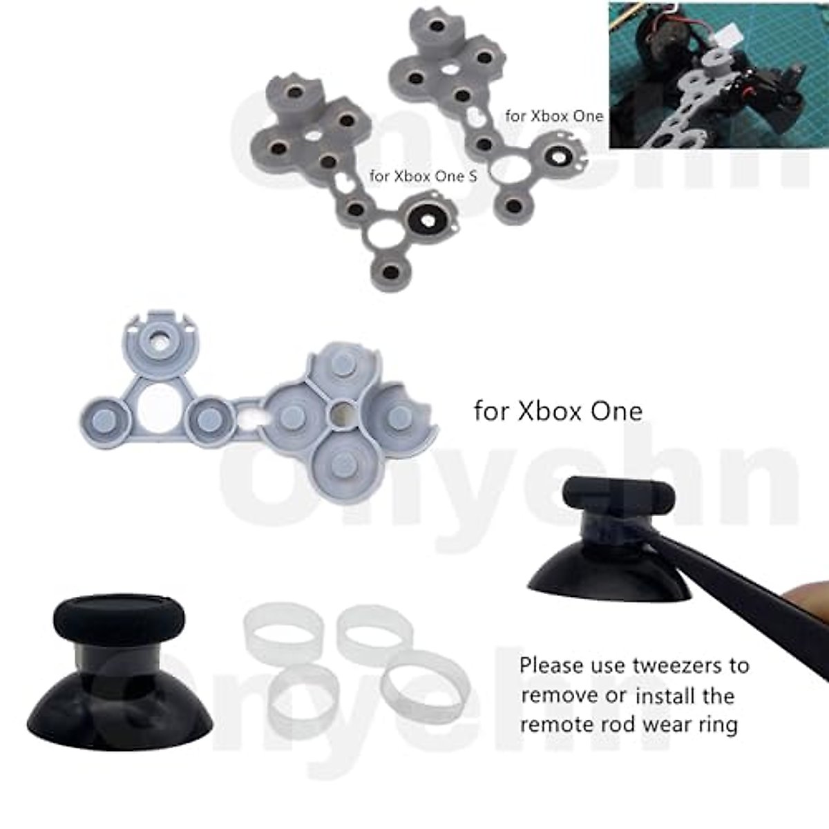 Onyehn Xbox One Controller Joystick Replacement,4pcs 3D Analog Joysticks Sensor Replacement Parts for Xbox one Controller(with T6 T8 Screwdriver Kit)