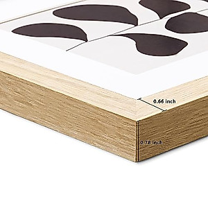 eletecpro 16x20 Picture Frame Made of Oak Wood and Reinforced Glass Displays Photos 11x14 with Mat or 16x20 without Mat, Natural Poster Frame for Modern Home Decor Horizontal or Vertical Hanging