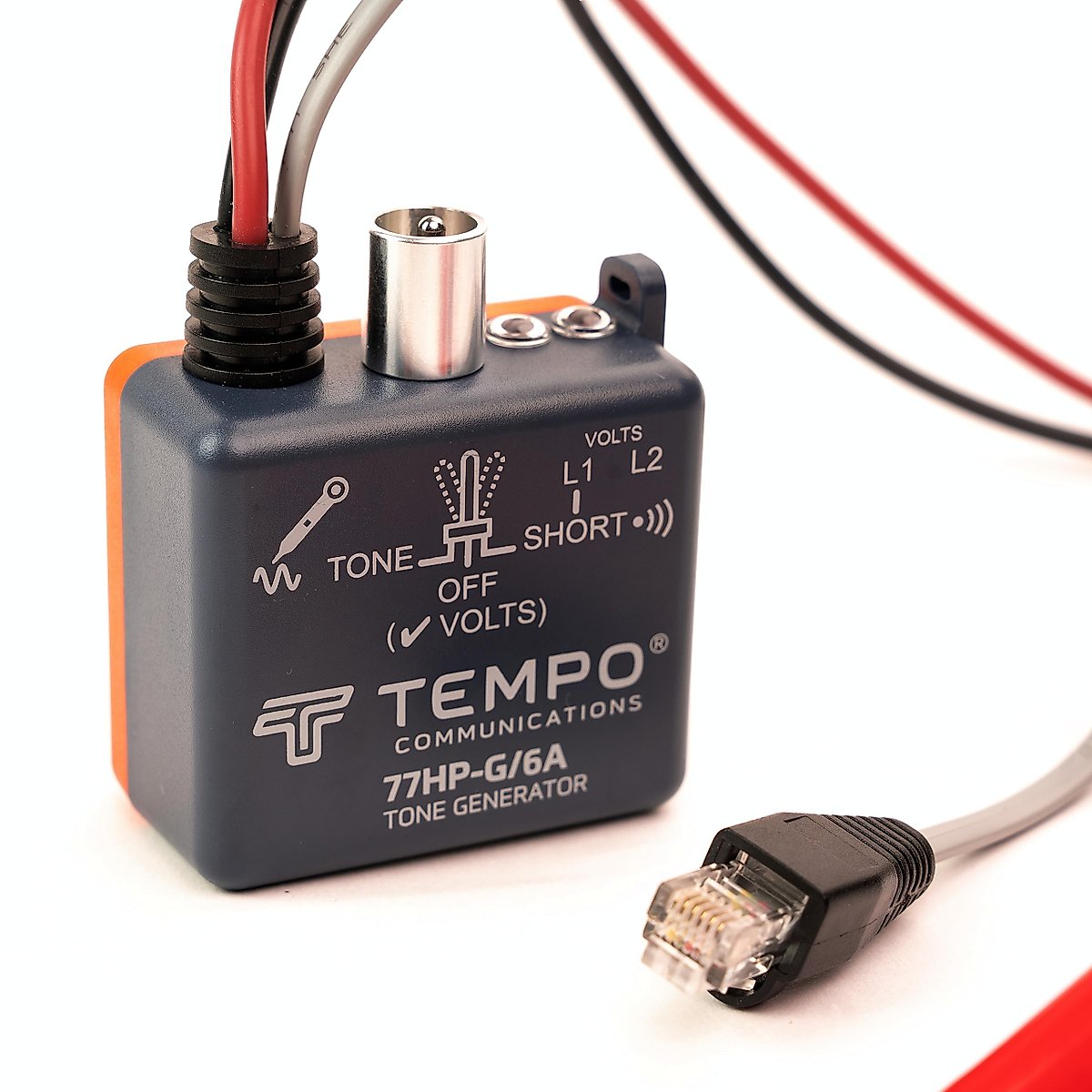 Tempo 77HP-G/6A Tone Generator w/ABN Clips | Cable Tracing, Continuity Testing, Polarity Testing | RJ11, RJ45 | Twisted Pair & Coaxial Cables | Professional Grade (2023 Model)