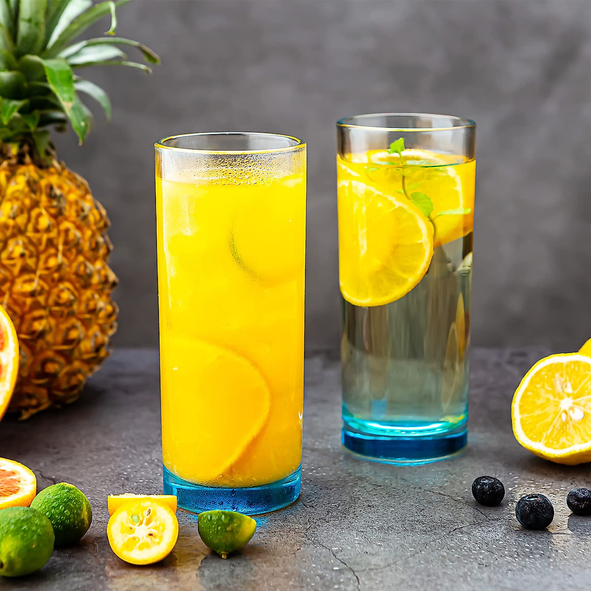 13oz Highball Glasses, Glodarea 8Pcs Tall Glass Sets, Lead-Free Crystal Glass Drinking Glasses, Water Glasses, Mojito Glass Cups, Tom Collins Bar Glassware, and Mixed Drink Cocktail Glass Set