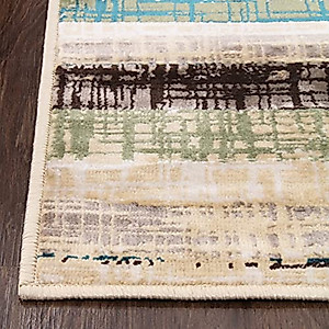 SUPERIOR Indoor Large Area Rug, Contemporary Abstract, Jute Backed Rugs, Home Decor for Dining Room, Living, Bedroom, Entryway, Kitchen, Dorm, Office, Kylemore Collection, 5' x 8', Chocolate