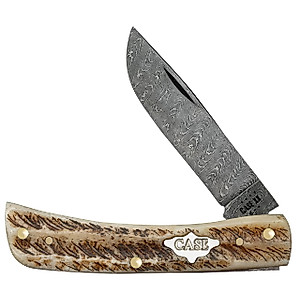 Case Knives 77461 Vintage Bone - Sod Buser Jr® (V6137 DAM) - Damascus Blade