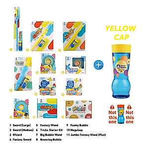 Uncle Bubble Giant Bubble Wands | 3-Piece Set Pack - includes Wand, Big Bubble Sword and 8oz Ultra Bubble Solution | Outdoor Toy for Kids, Boys, and Girls (Giant Bubble Wands, UB112, 1, UB112)