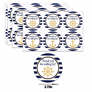 SamPartyShop Nautical Goodie Bags - 24 Pcs Nautical Party Favors Candy Bags with Stickers, Nautical Goody Gift Treat Bags Nautical Themed Birthday Party Supplies