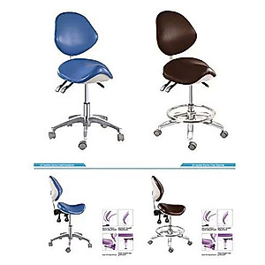Global-Dental Mobile Chair Saddle Chair Doctors Stool Micro Fiber Leather Deluxe Type #80014