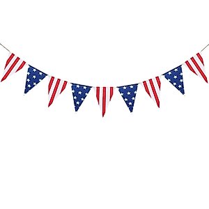 FAKTEEN American Stars and Stripes Flag Bunting Garland USA Triangle Banner Patriotic Party Decoration for Fourth of July Independence Memorial Day Party Supplies